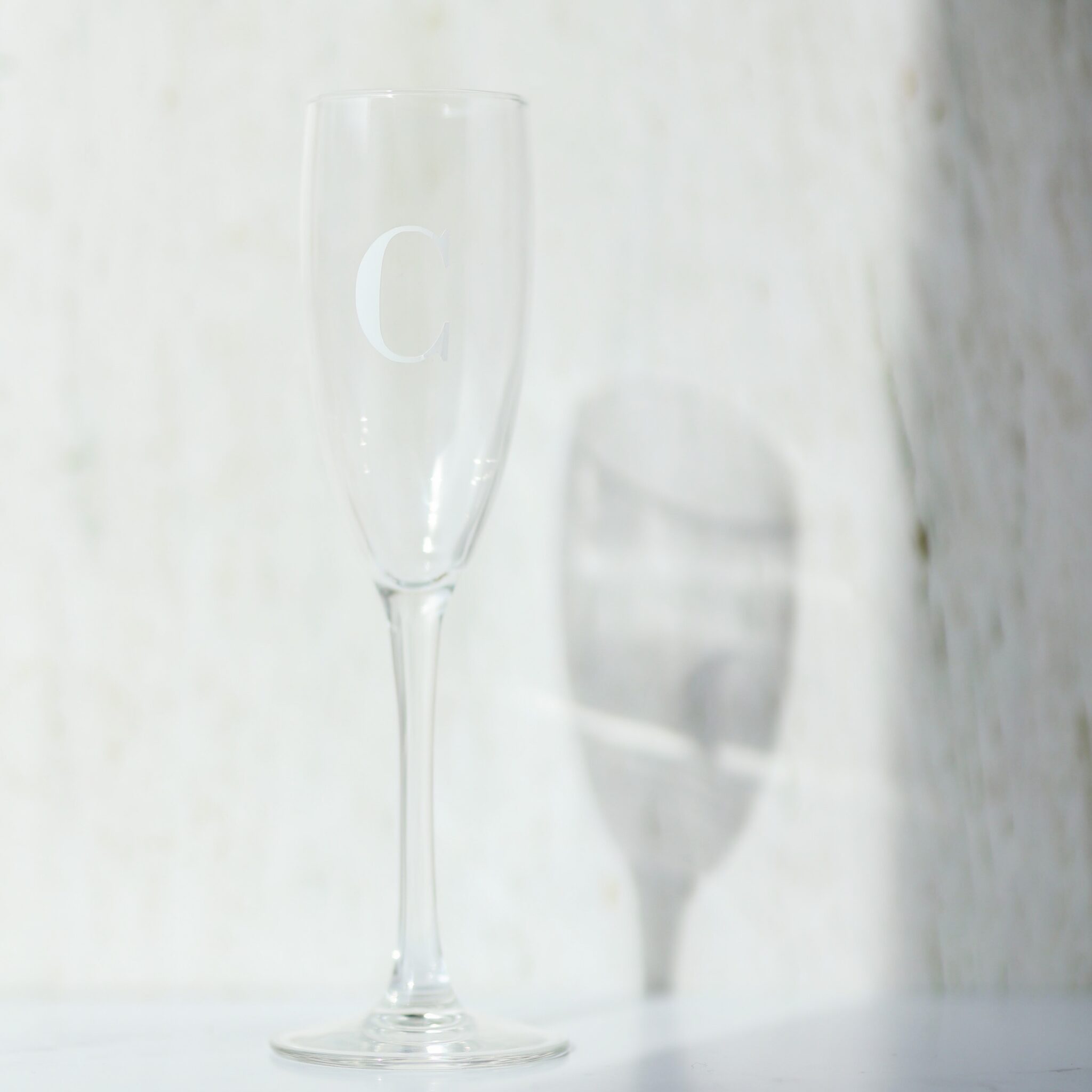 Champagneglas met initiaal- Liefs Plien